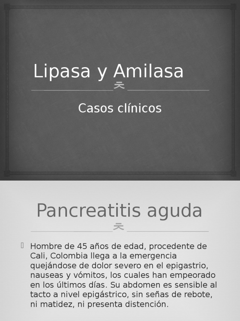 Lipasa y Amilasa | PDF | Páncreas | Especialidades Medicas