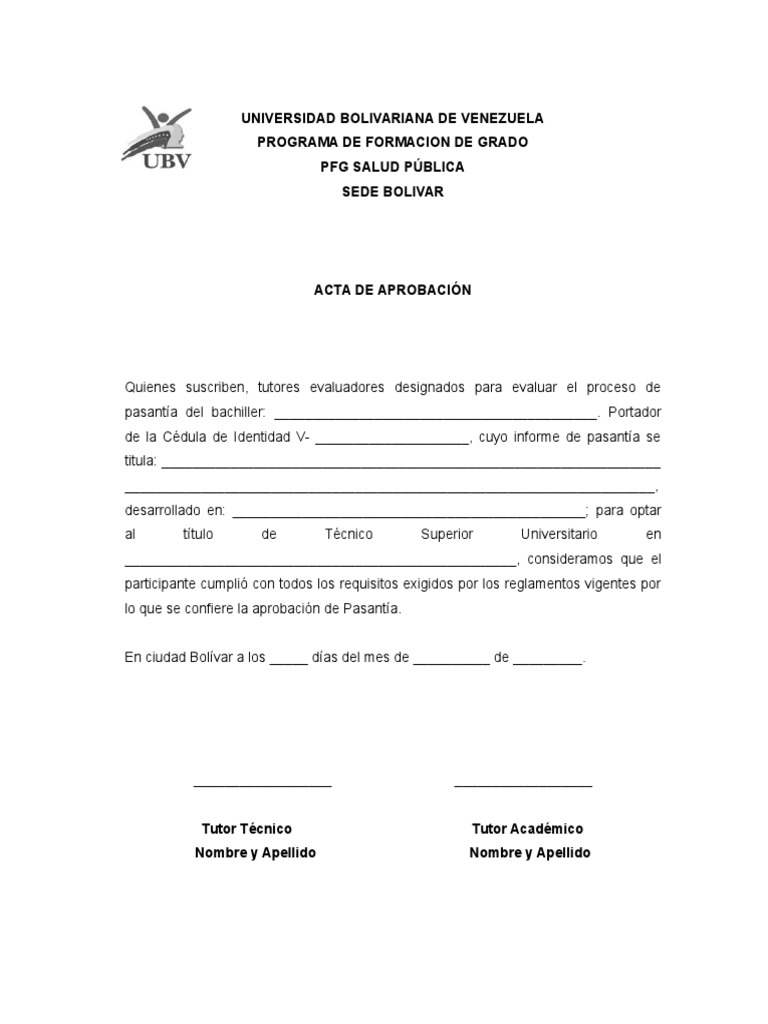 Formato Acta de Aprobación | PDF