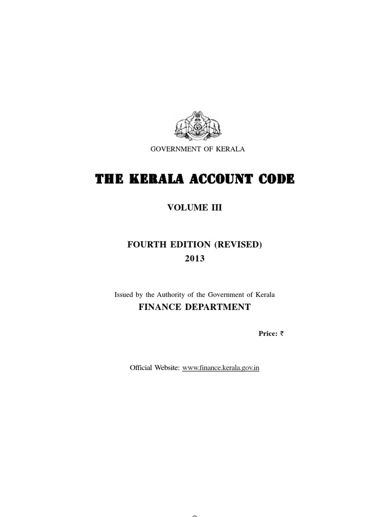 The Kerala Account Code Vol III | PDF | Debits And Credits | Expense