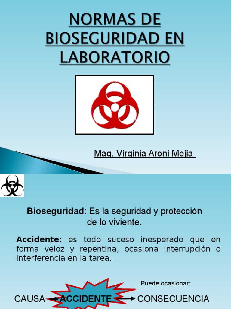 Normas de Bioseguridad en Laboratorio | PDF | Infección | Laboratorios