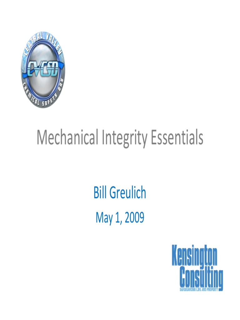 Mechanical Integrity for Safety Pros | PDF | Risk Management | Quality ...