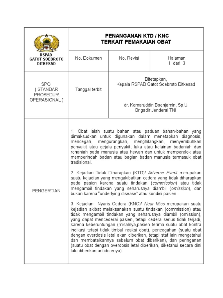 Sop KTD | PDF | Kesehatan Holistik