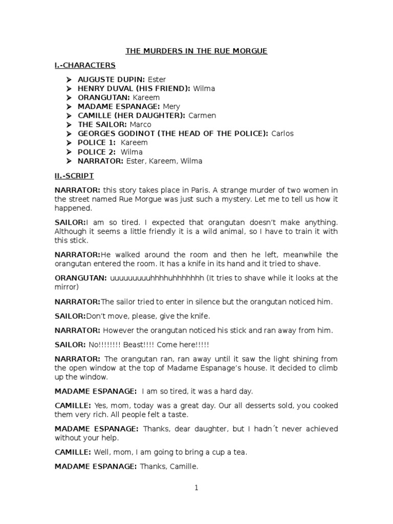 The Murders in The Rue Morgue | PDF | The Murders In The Rue Morgue | C ...