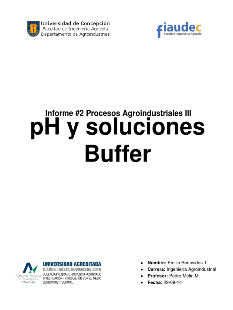 Laboratorio PH y Soluciones Buffer | PDF | Ph | Solución tampón