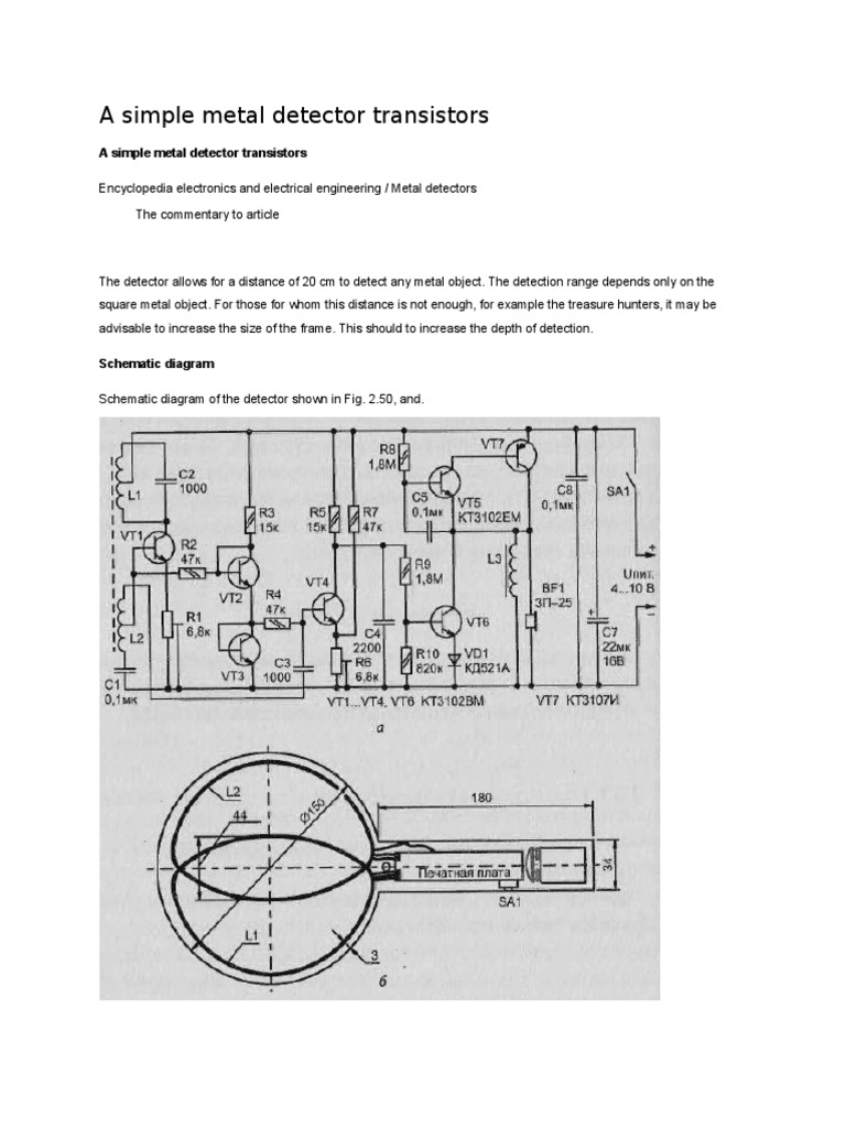 A Simple Metal Detector Transistors | PDF | Detector (Radio) | Metal ...