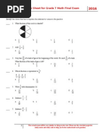Grade 7 Fraction Test | PDF | Fraction (Mathematics) | Mathematical Objects