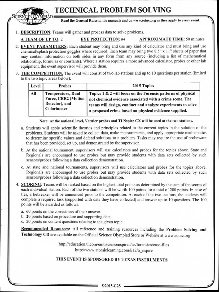 Technical Problem Solving | PDF | Teaching Mathematics | Science And ...