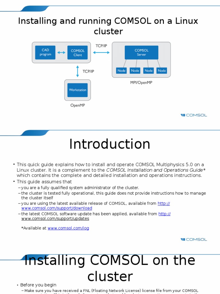 COMSOL Installation on Linux Clusters | PDF | Computer Cluster ...