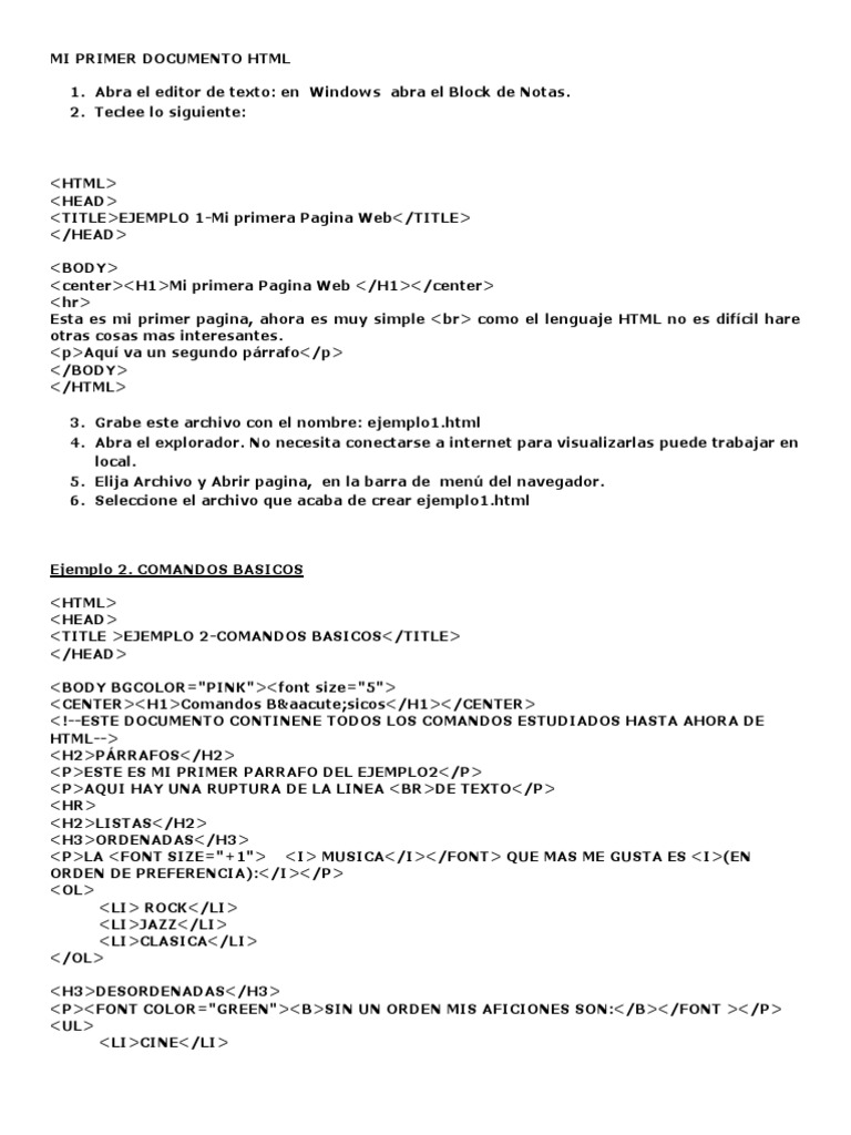 Practica de HTML | PDF | Informática