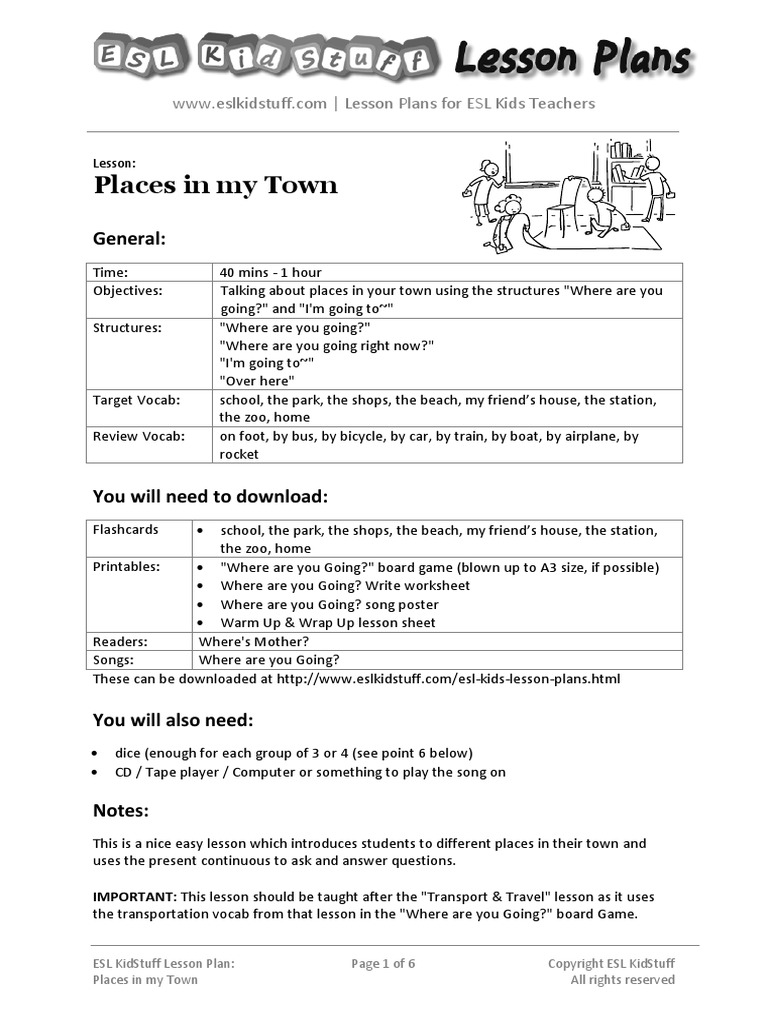 Places in My Town Lesson Plan | PDF