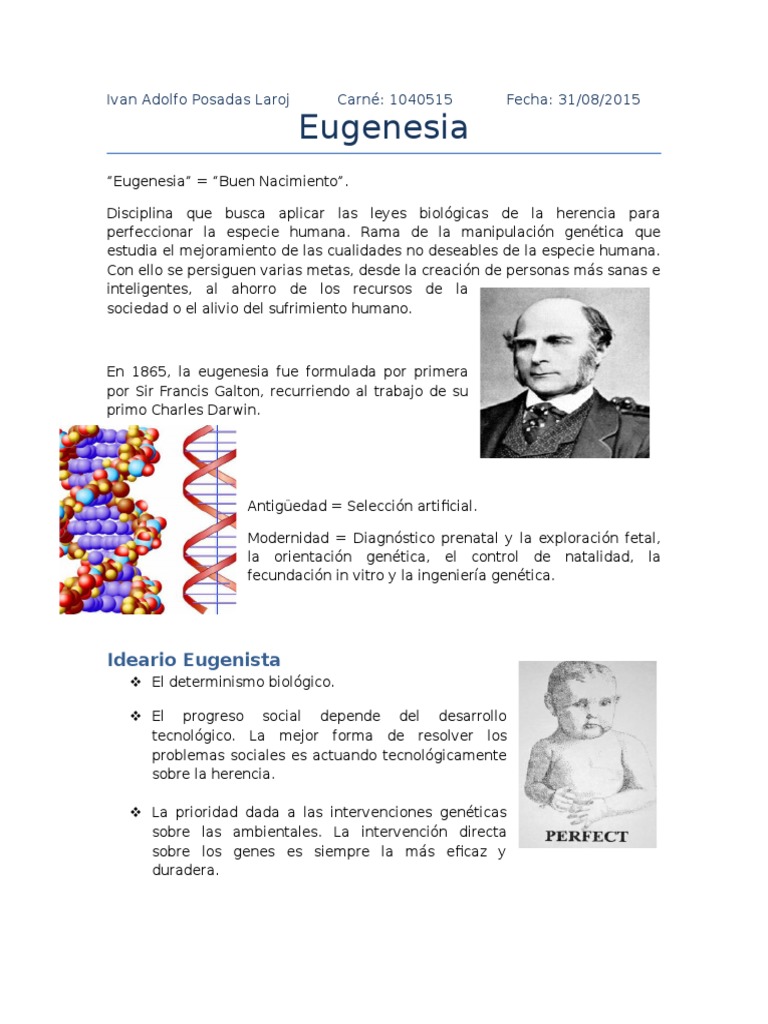 Eugenesia: Historia y Aplicaciones Actuales | PDF | Eugenesia ...