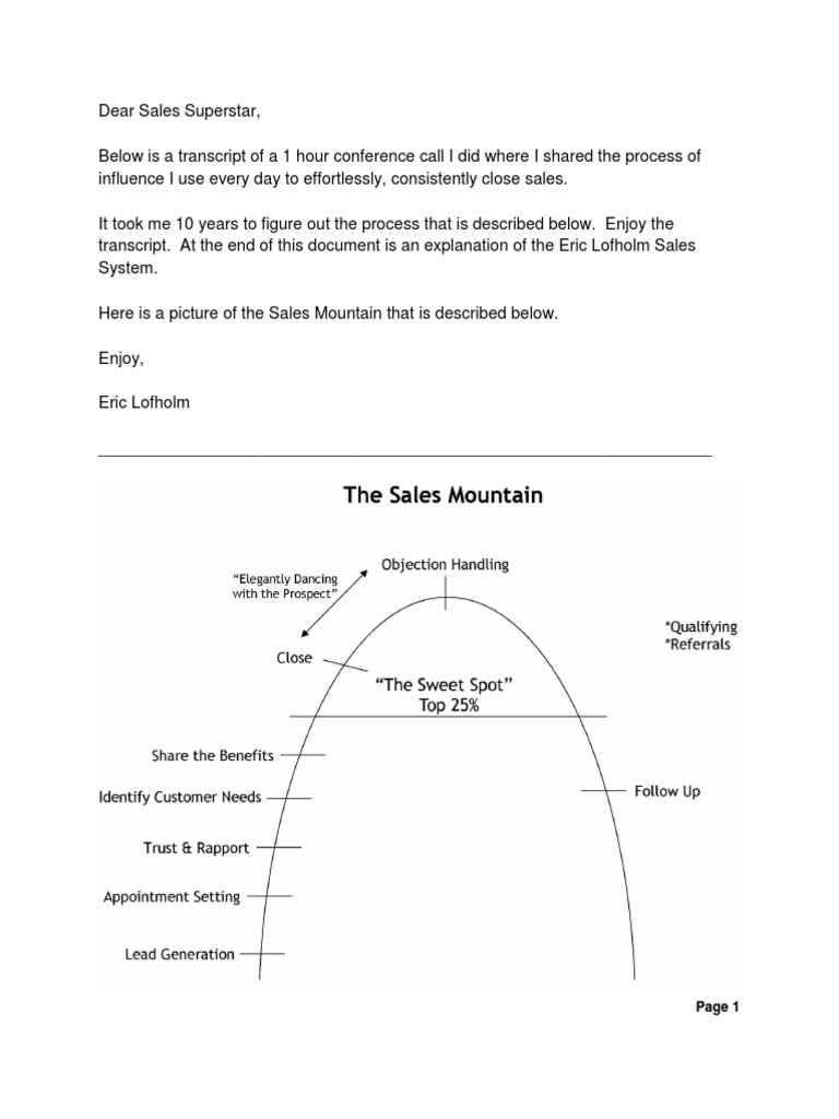 Sales Mountain Report | PDF | Sales | Mentorship