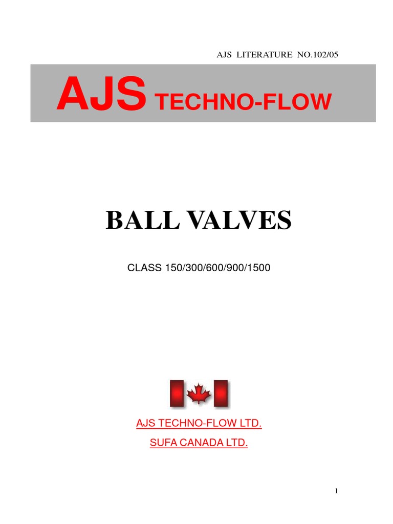 SUFA AJS Ball Valve Catalogue 03 | PDF | Valve | Pipe (Fluid Conveyance)