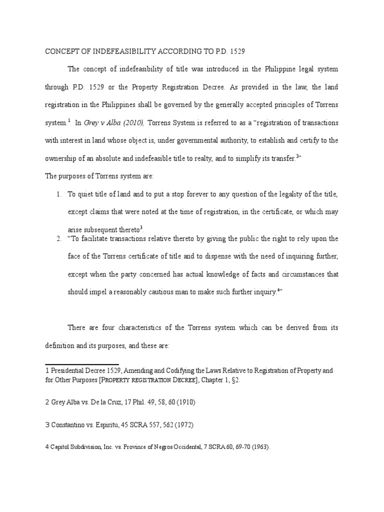 Concept of Indefeasibility According To P | PDF | Property Law | Common Law