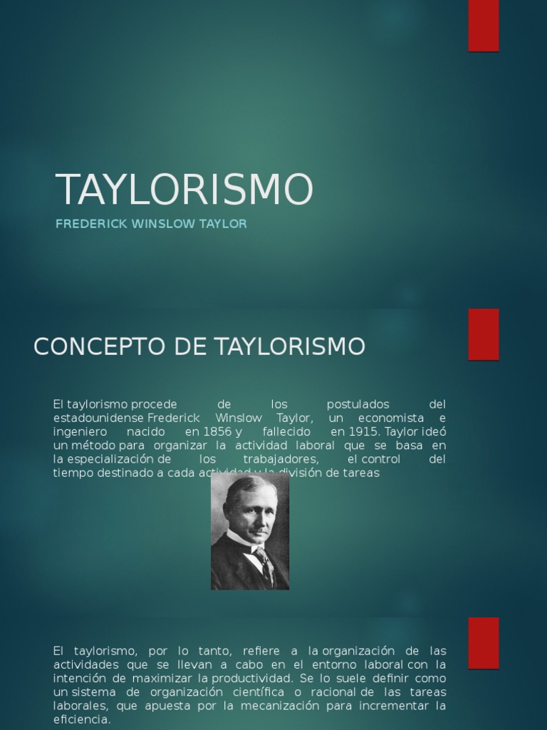 Frederick Taylor (Taylorismo) | PDF