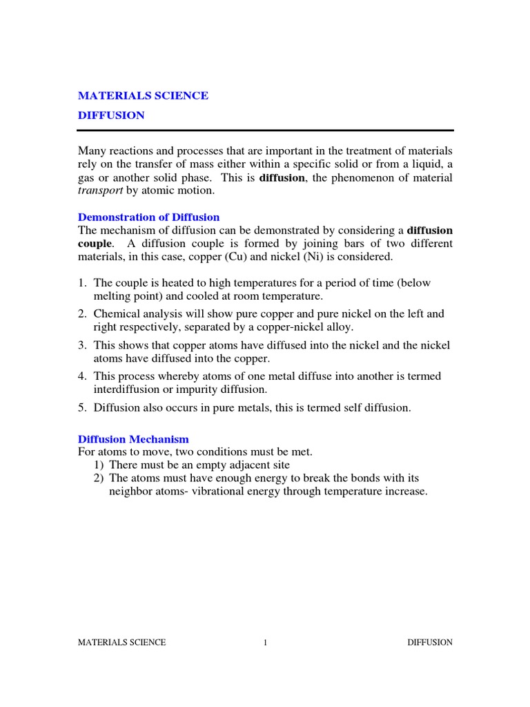 5 Materials Science Diffusion | PDF | Diffusion | Materials Science