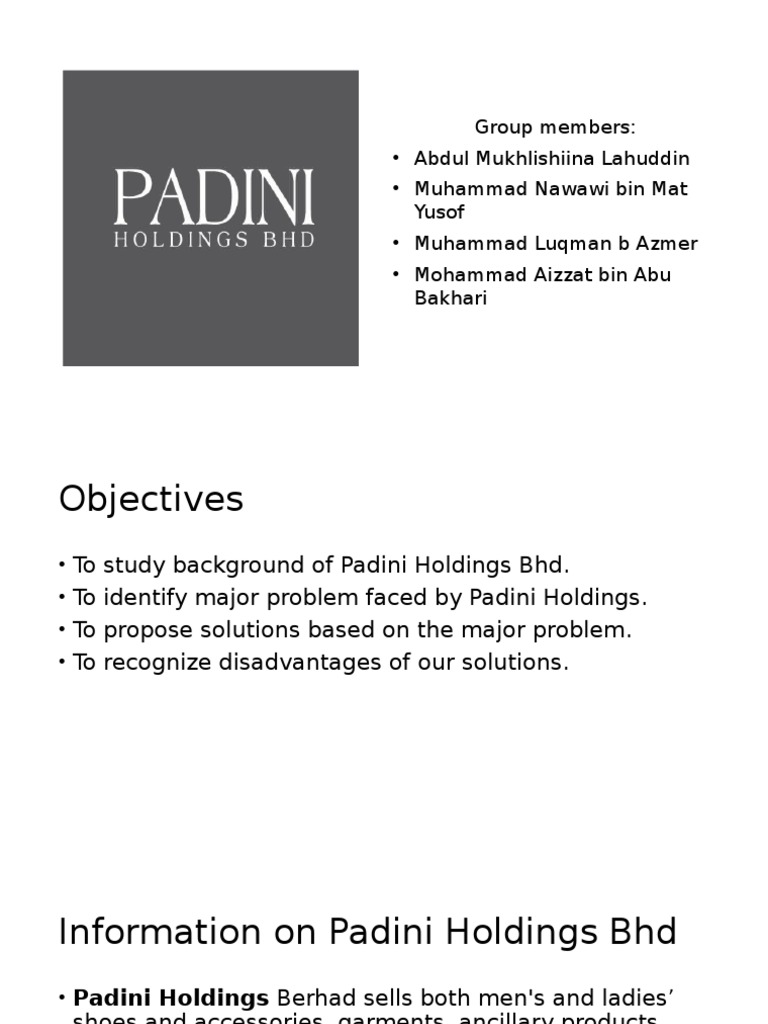 Padini Holdings Presentation | PDF | Retail | Business
