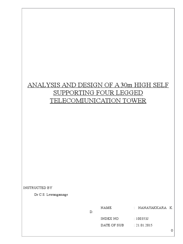 Tower Design | PDF | Telecommunication | Entertainment (General)