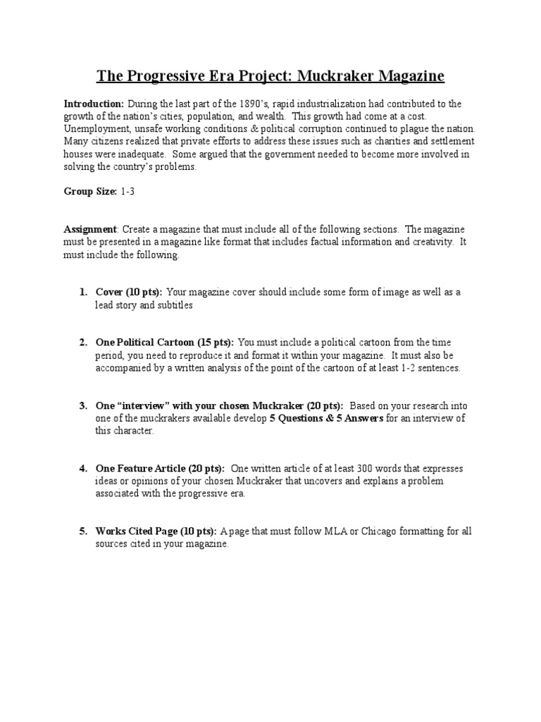 The Progressive Era Project | PDF | Politics