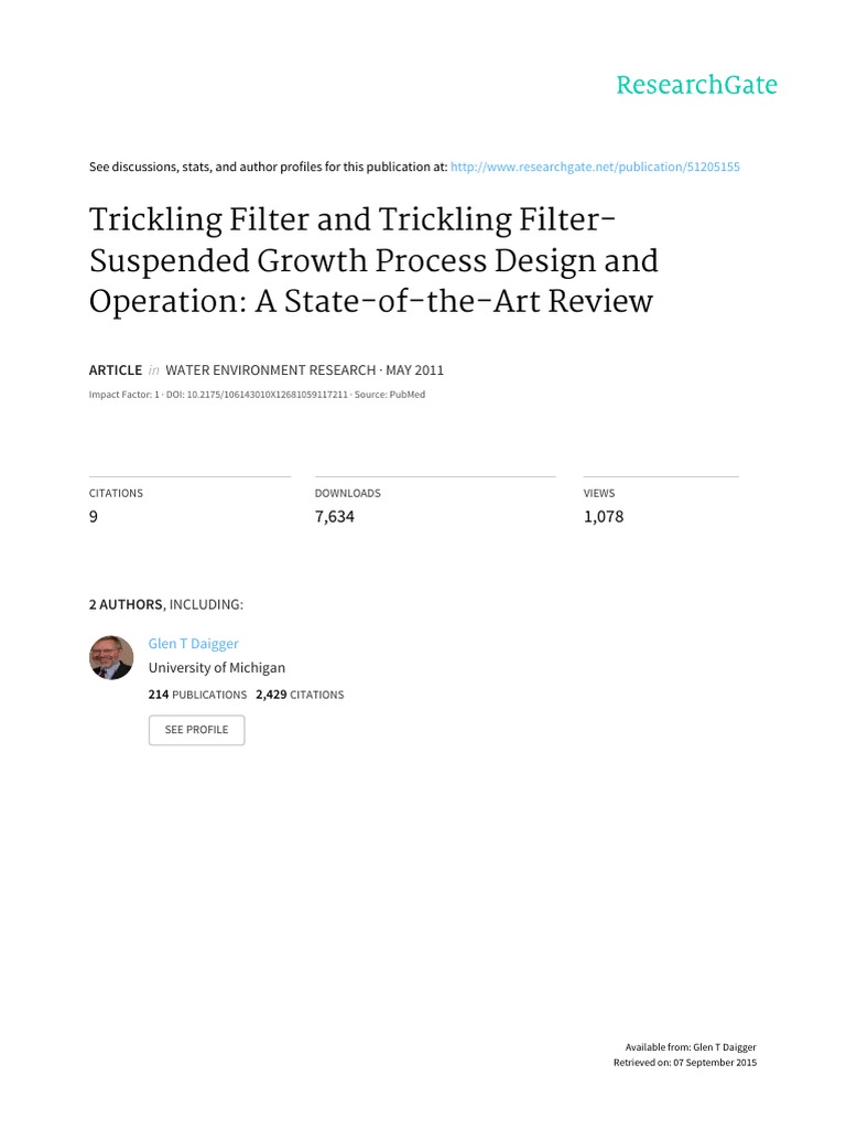 Trickling Filter and Trickling Filter-Suspended Growth Process Design ...