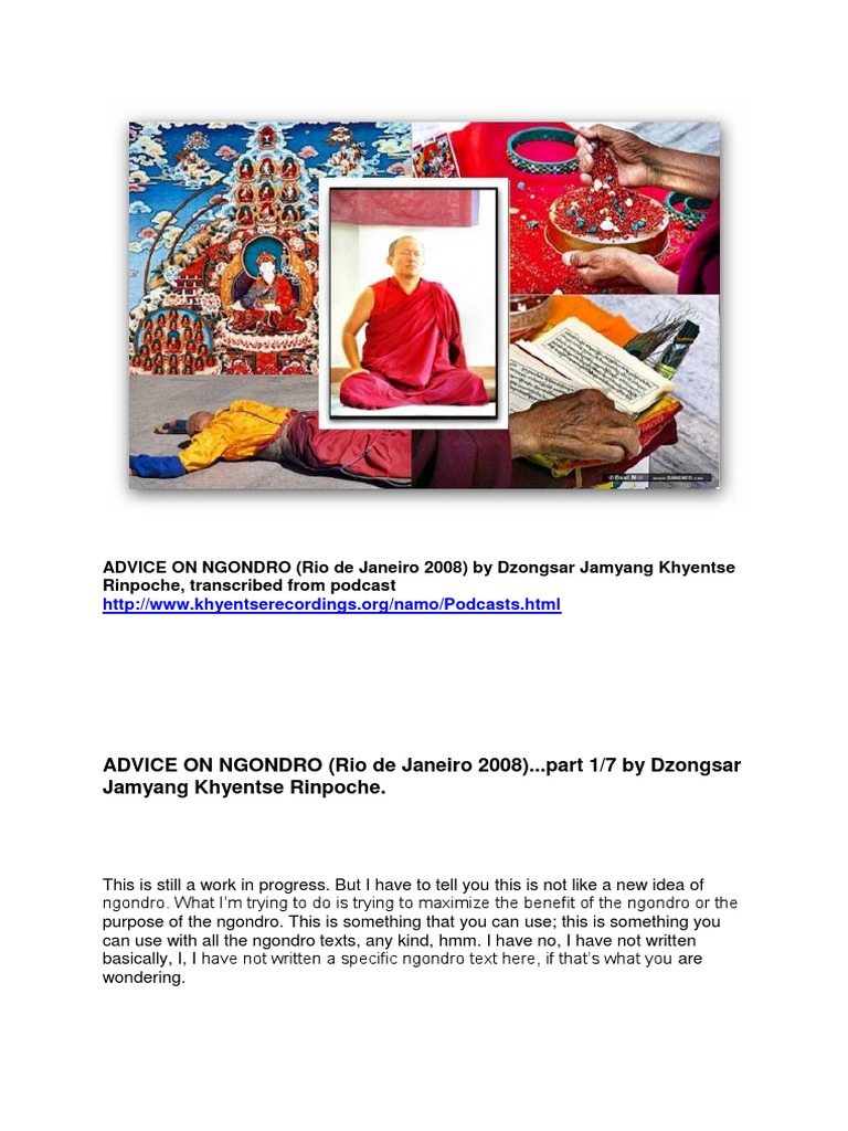 Advice On Ngondro | PDF | Vajrayana | Tibetan Buddhism