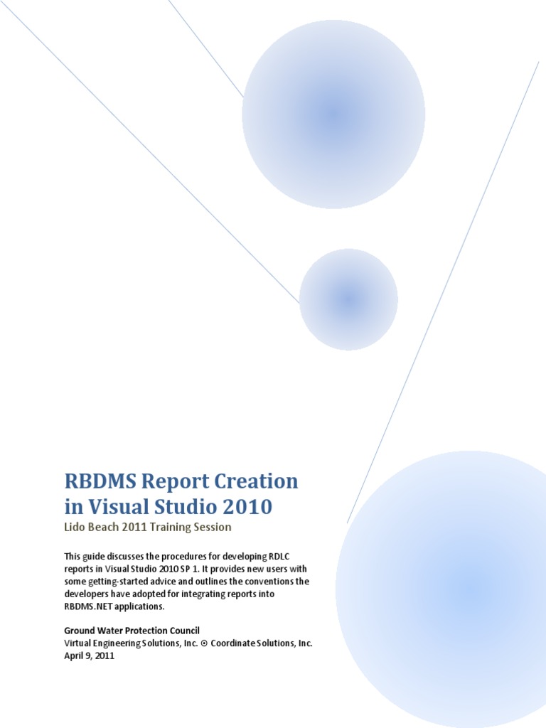 RBDMS Report Creation Guide in VS 2010 | PDF | Microsoft Visual Studio ...