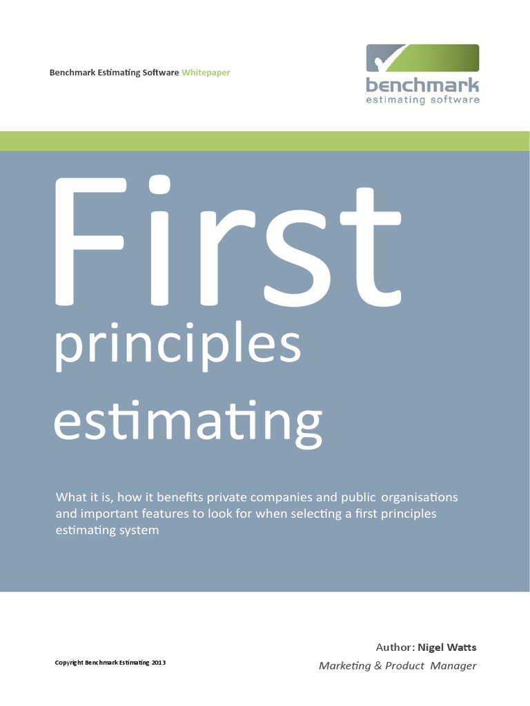 First Principles Estimating PDF | PDF | Enterprise Resource Planning | Benchmarking