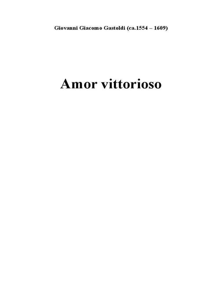 GASTOLDI Amor Vittorioso | PDF