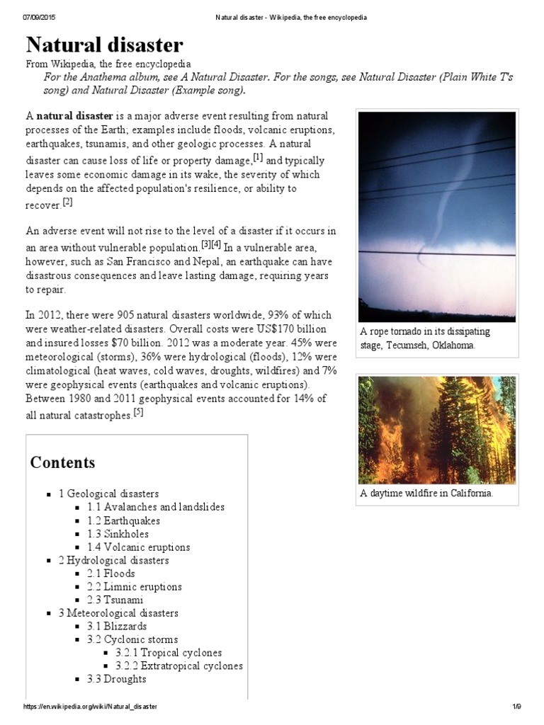 Natural Disaster | PDF | Natural Disasters | Tropical Cyclones