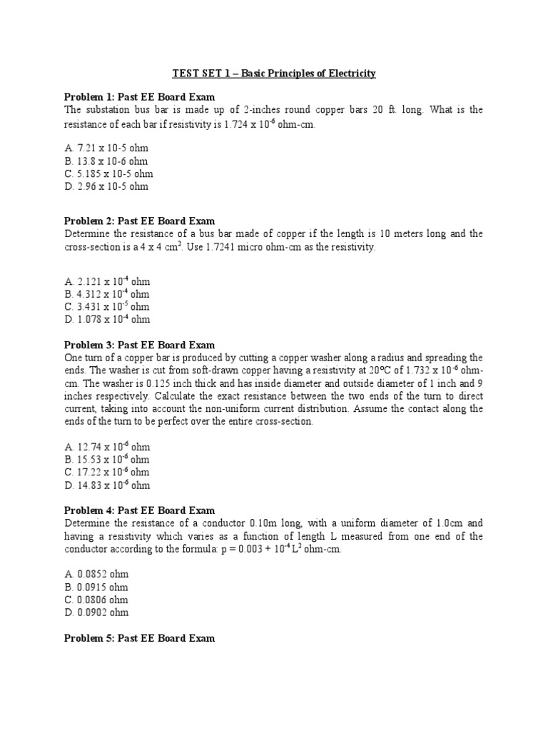 1 Basic Principles of Electricity | PDF | Electrical Resistivity And ...