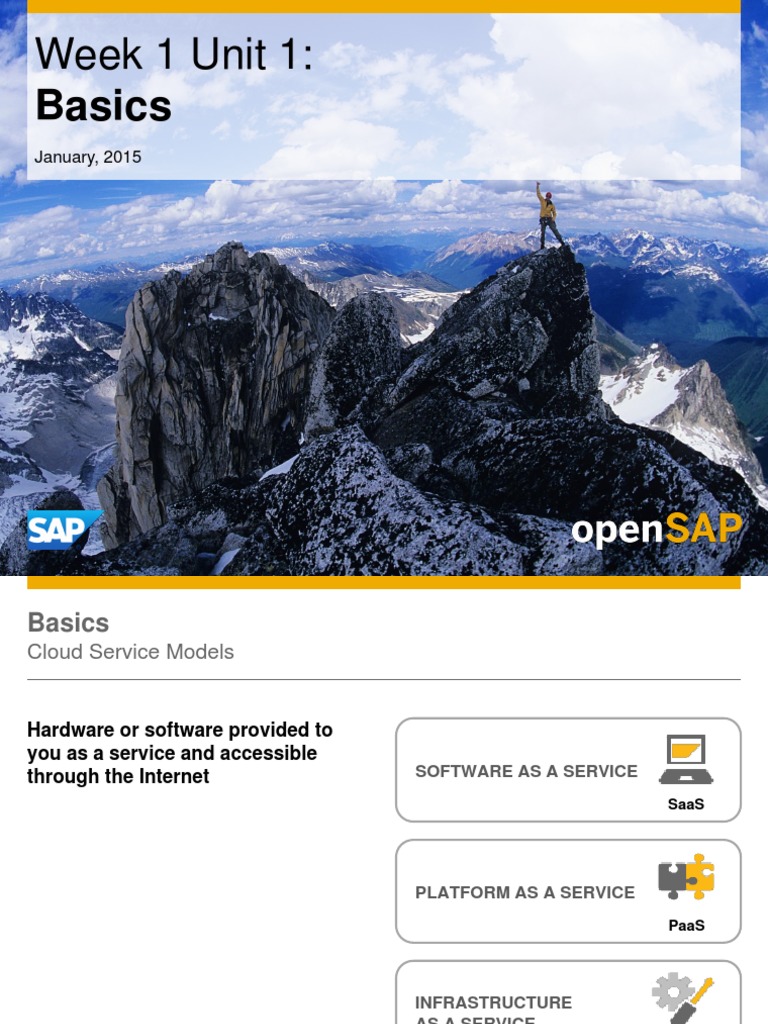 openSAP Hanacloud1-2 Week 1 SAP HANA Cloud Platform Basics PDF | PDF ...