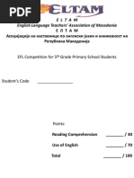 English Admission Test Grade 2 | PDF