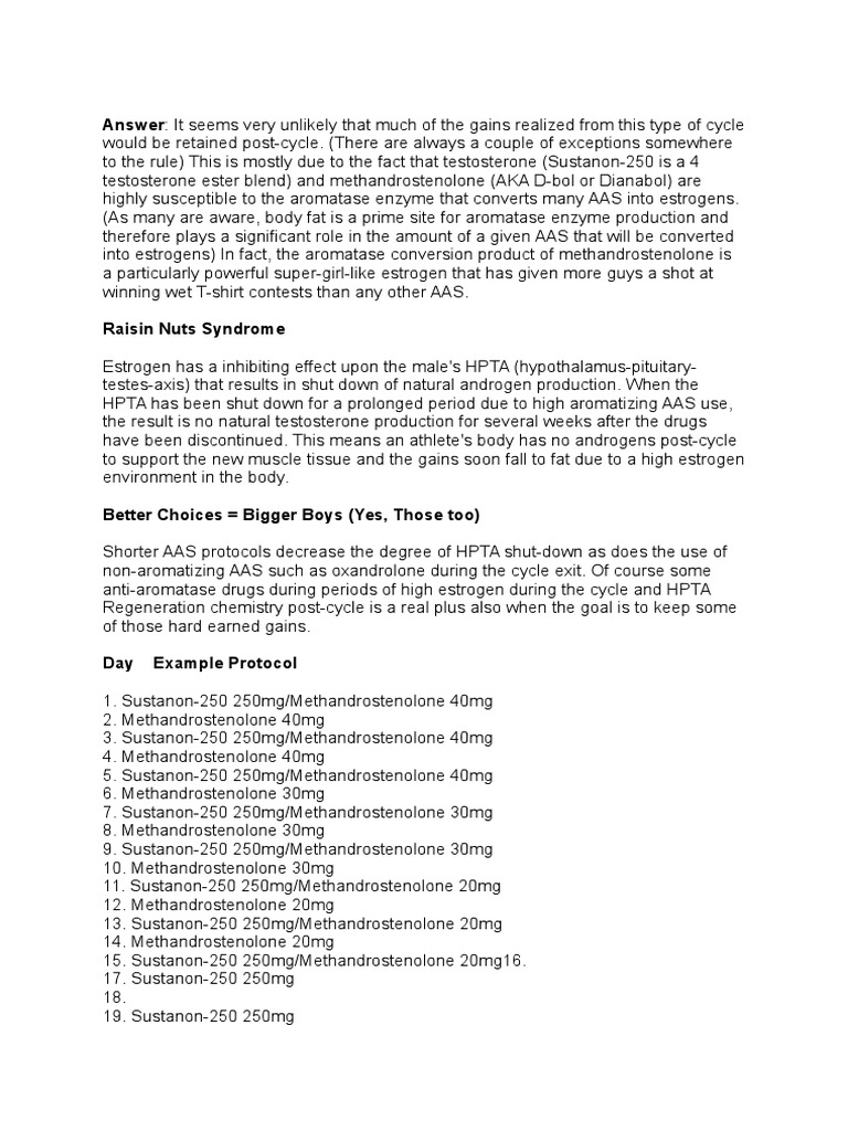 Meta Dbol Cycle | PDF | Testosterone | Estrogen