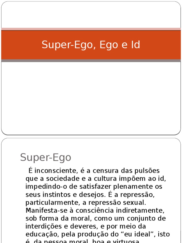 Super-Ego, Ego e Id | PDF | Sigmund Freud | Identidade