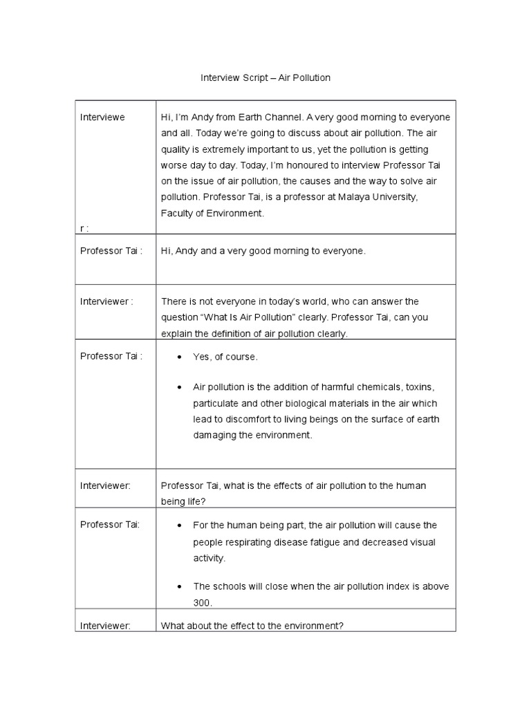 Script For Air Pullution | PDF | Atmosphere Of Earth | Natural Gas