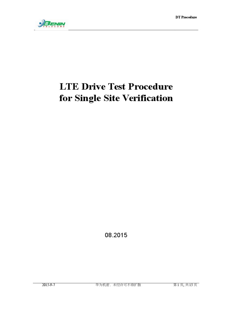 LTE Drive Test Procedure | PDF | Latency (Engineering) | File Transfer ...