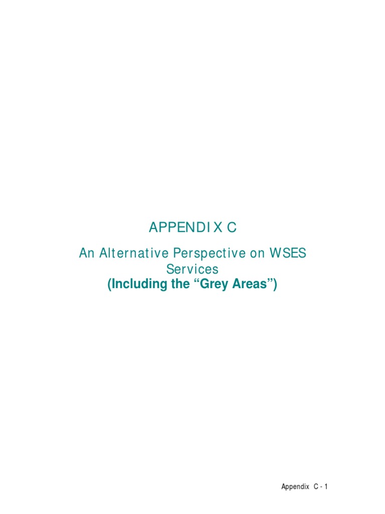 Appendix C: An Alternative Perspective On WSES Services (Including The "Grey Areas") | PDF ...