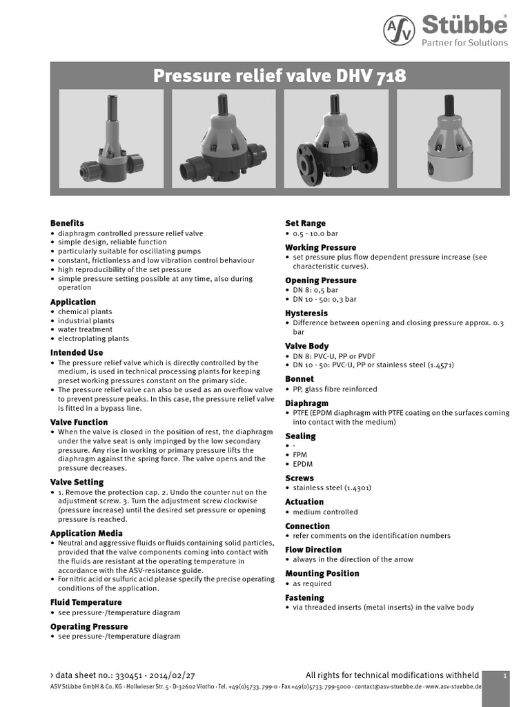 EN Stubbe DN8PN10 | PDF | Valve | Pressure