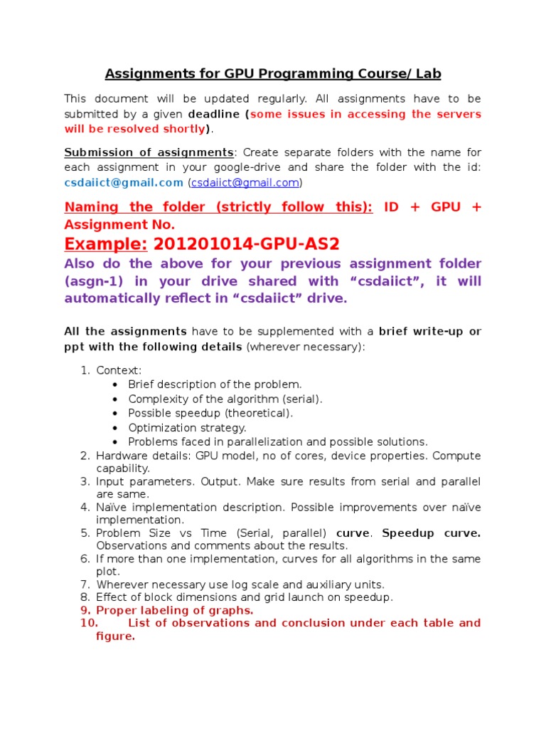 Assignments | PDF | Parallel Computing | Graphics Processing Unit