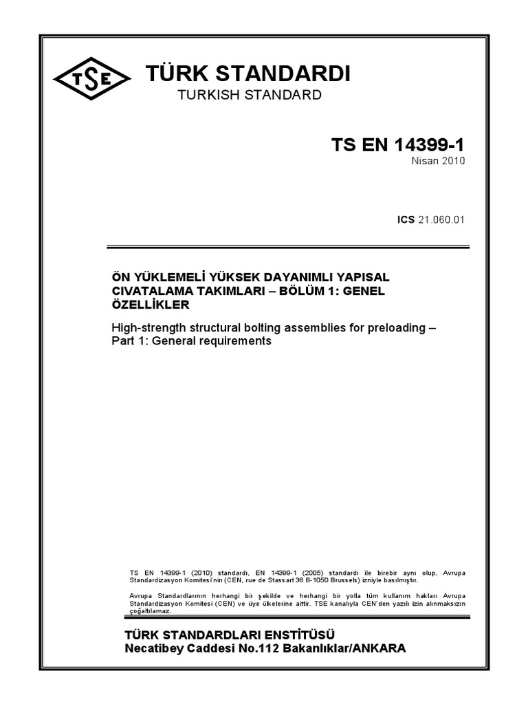 En 14399-1 TR PDF | PDF