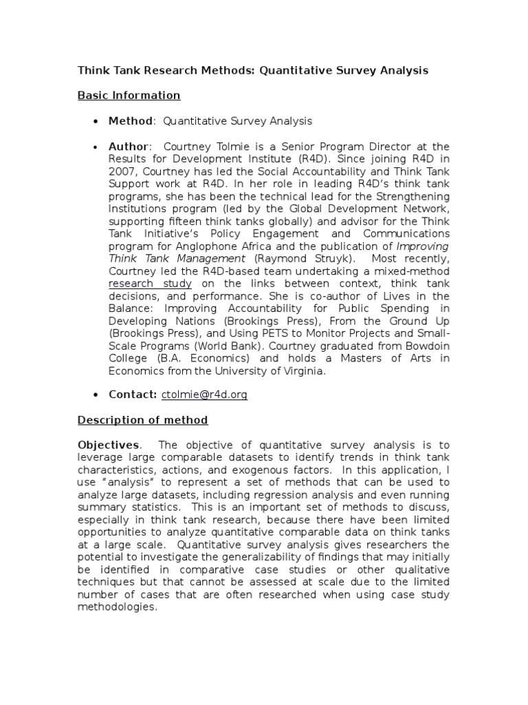 Quantitative Survey Analysis | PDF | Survey Methodology | Quantitative ...