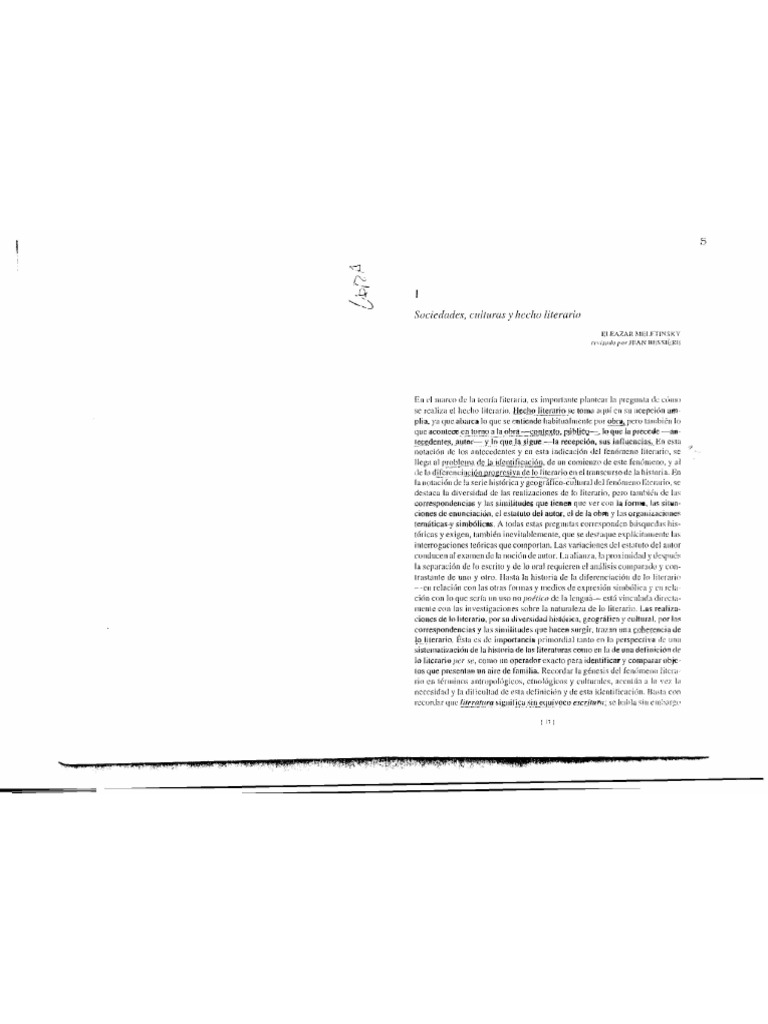 Meletinsky Eleazar - Sociedades Culturas y Hecho Literario en Angenot ...