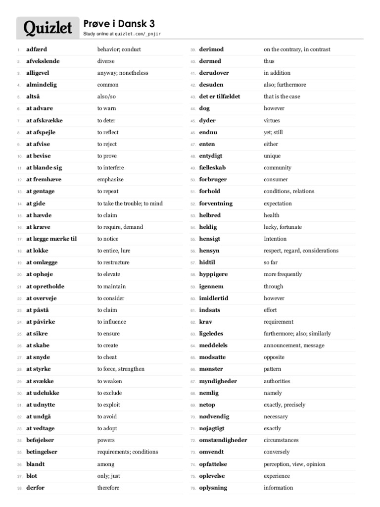 100 Word Vocab List For Pd3 | PDF | Psychological Concepts | Psychology