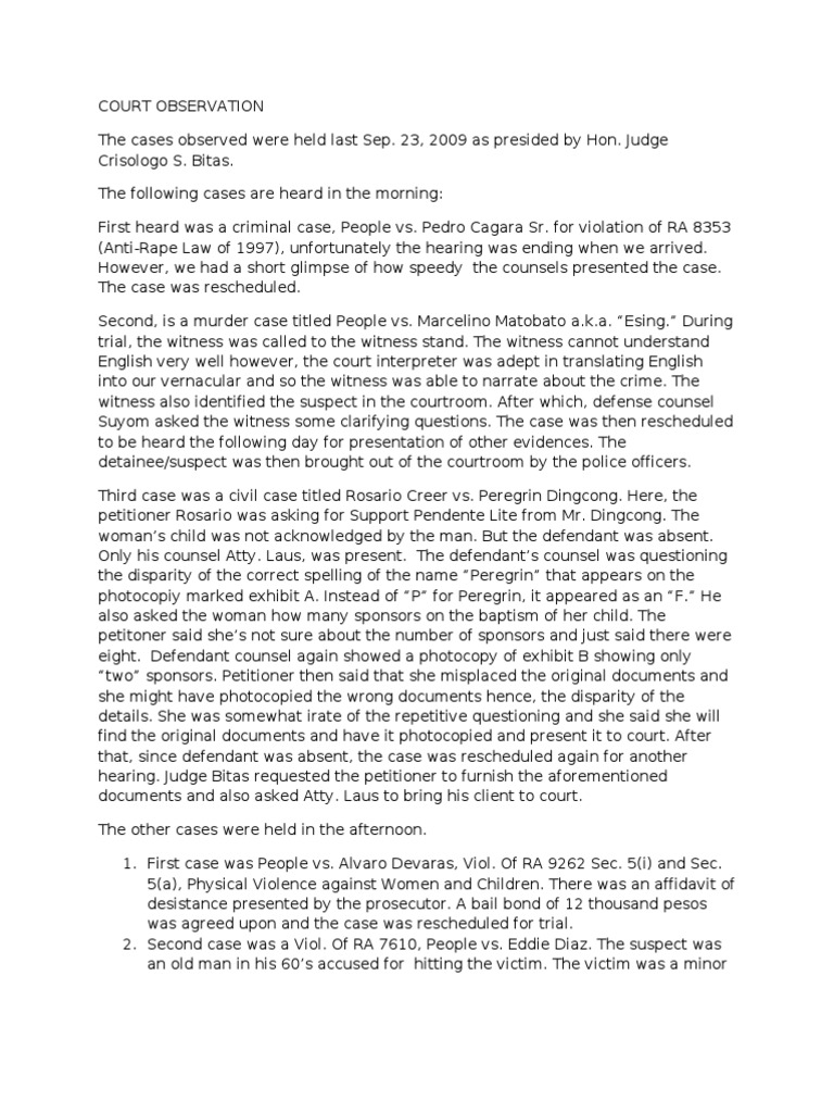 Court Observation | Download Free PDF | Courtroom | Witness