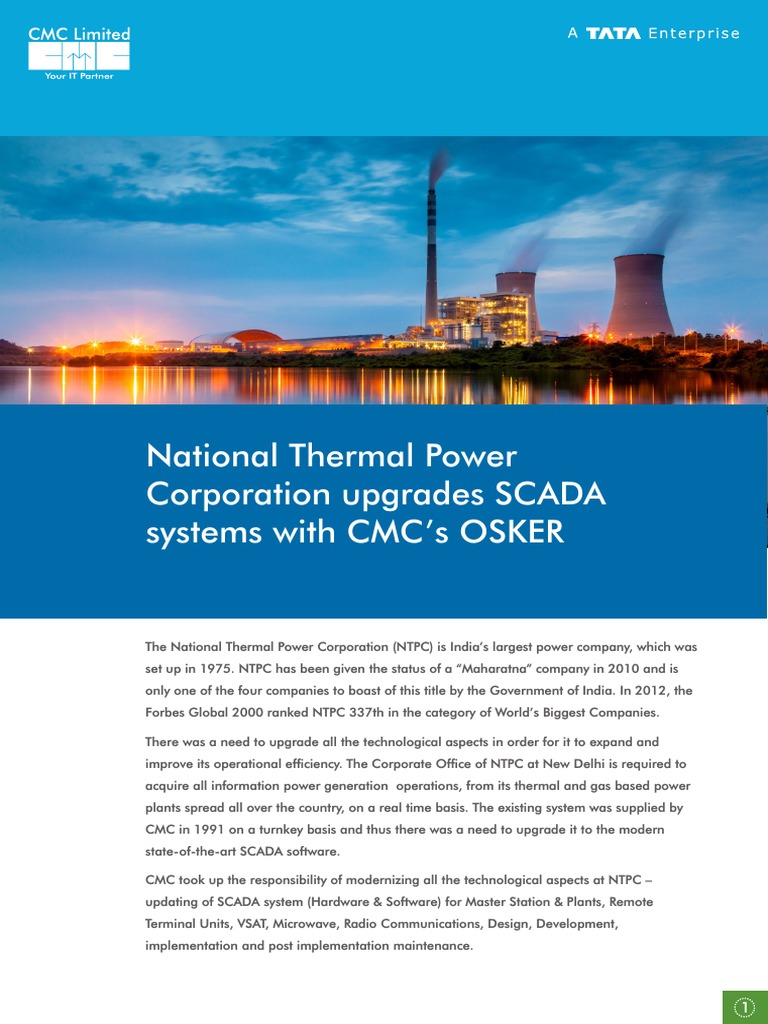 CaseStudy NTPC | PDF | Scada | Computing