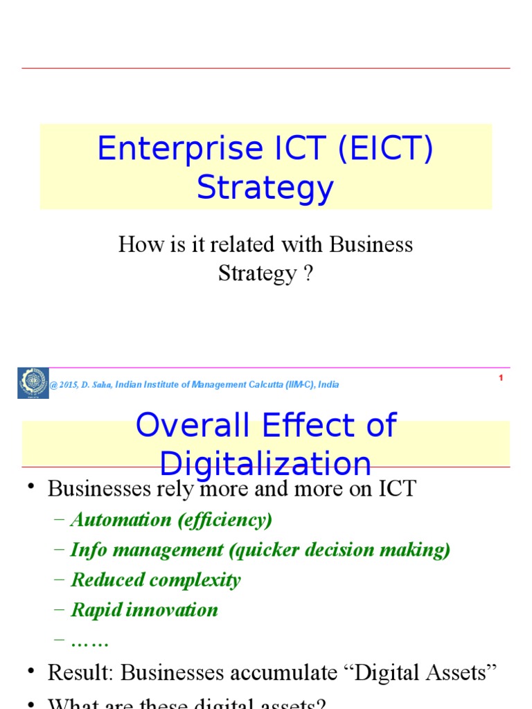 Enterprise ICT (EICT) Strategy: How Is It Related With Business ...