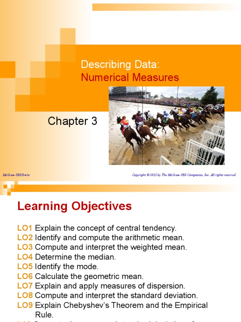 Chapter 3 - Describing Data | PDF | Arithmetic Mean | Mean