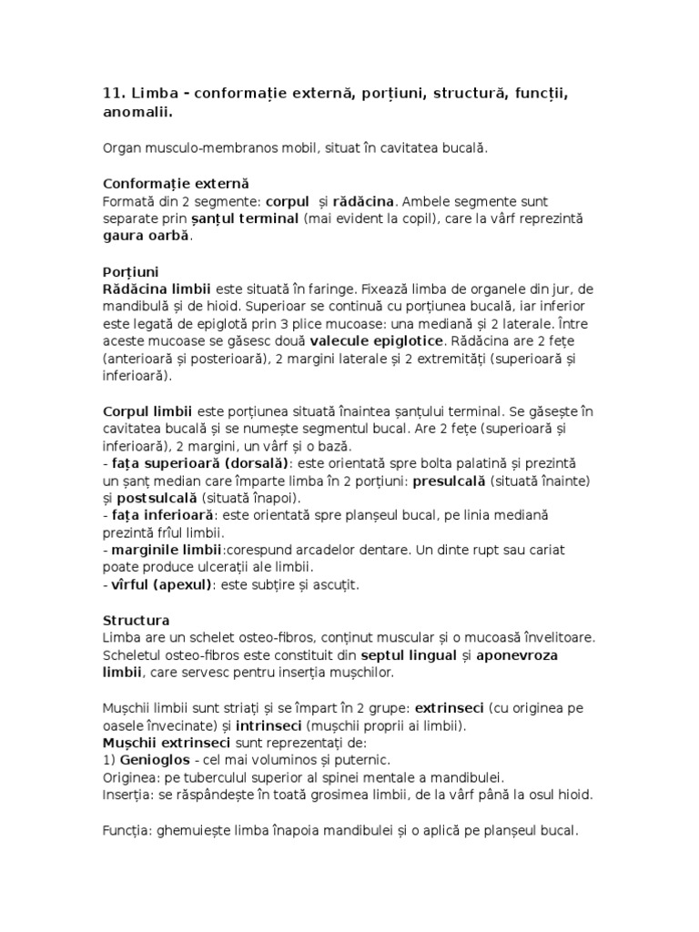 Anatomie: Limba | PDF