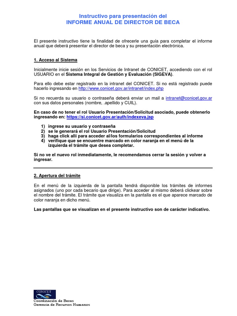 Instructivo Informe Director de Beca | PDF | Contraseña | Informática