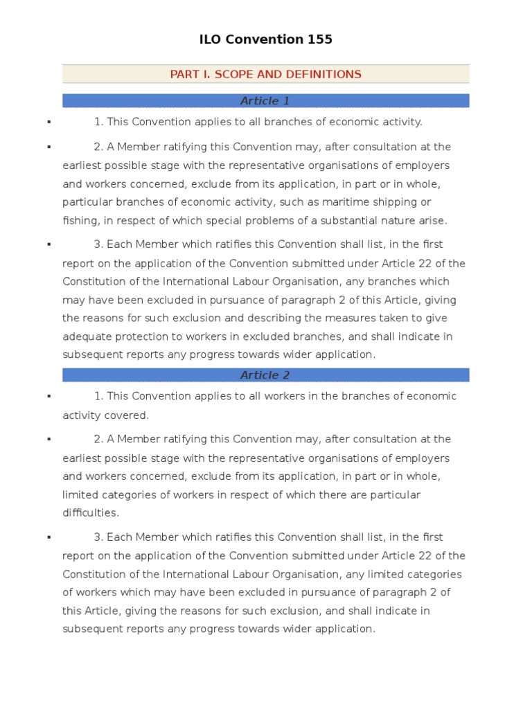 Ilo C 155 | PDF | International Labour Organization | Occupational ...